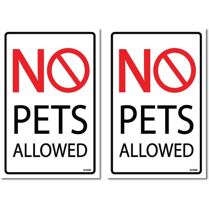 (2 Pack)No Pets Allowed Sign, Self-Adhesive Vinyl Stickers, Indoor and ...