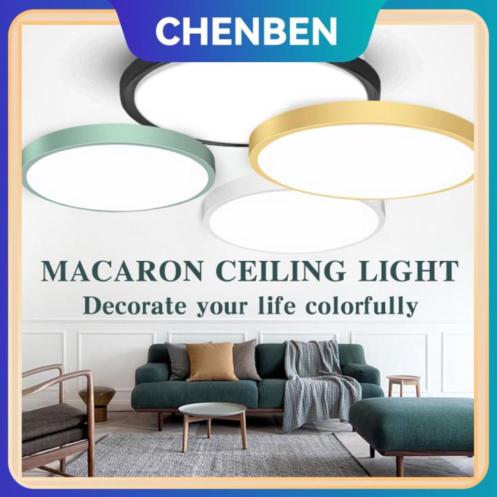 Macaron Color Design Ultra Thin Led Ceiling Lights Round 30W 220V Black ...