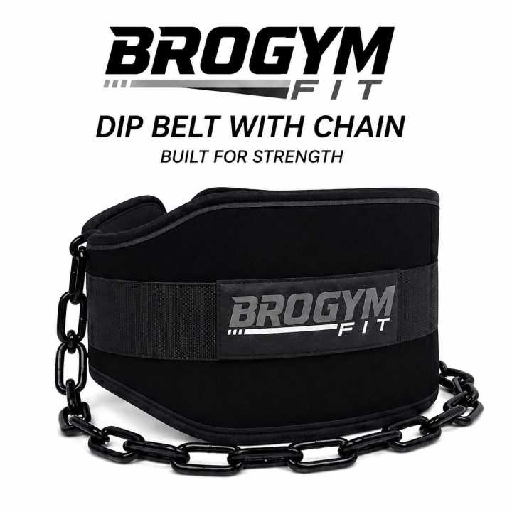 BROGYM FIT Dip Belt with Chain for Weighted Dips & Pull Ups | Heavy ...