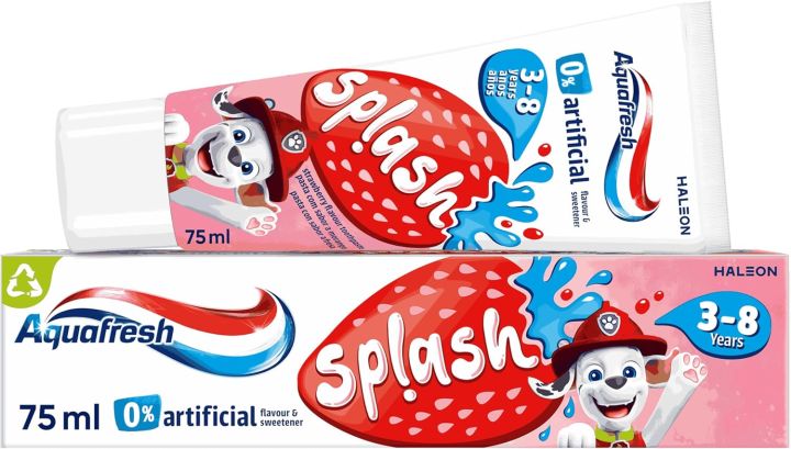 Aquafresh Splash Toothpaste (3-8 Years) – Kids Strawberry Toothpaste ...