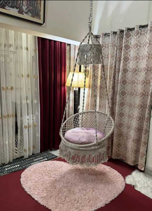 Macrame swing - Single Chair jhola - Swing Chair Jhola - Egg Hanging ...