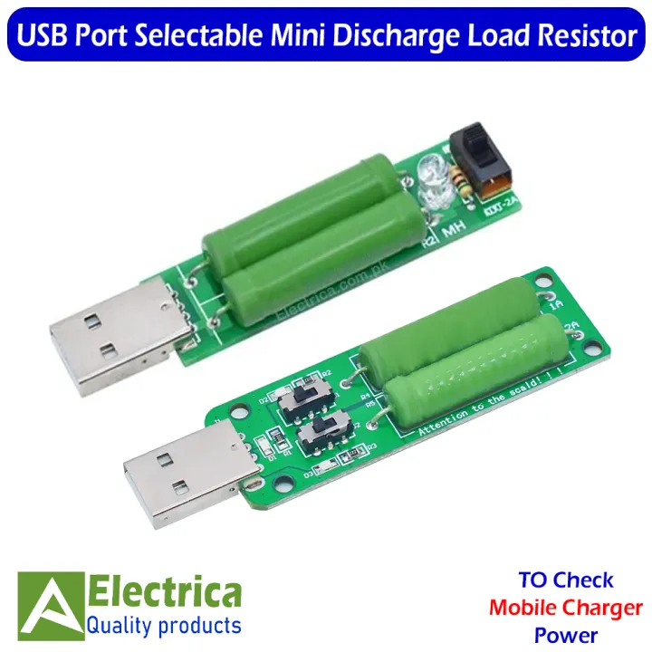 5V USB Load Resistor with 3 selectable current Switches Electronic Load ...
