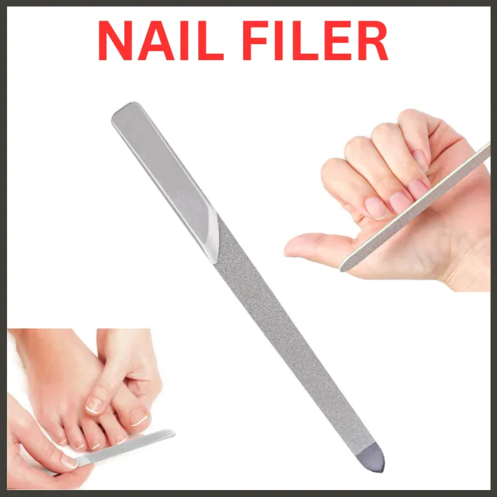 Stainless Steel Nail Filer Double Sided Nail Filer Buffer Metal Nail ...