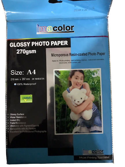 Imacolor Glossy Photo Paper A4 Size 270 GSM | Daraz.pk