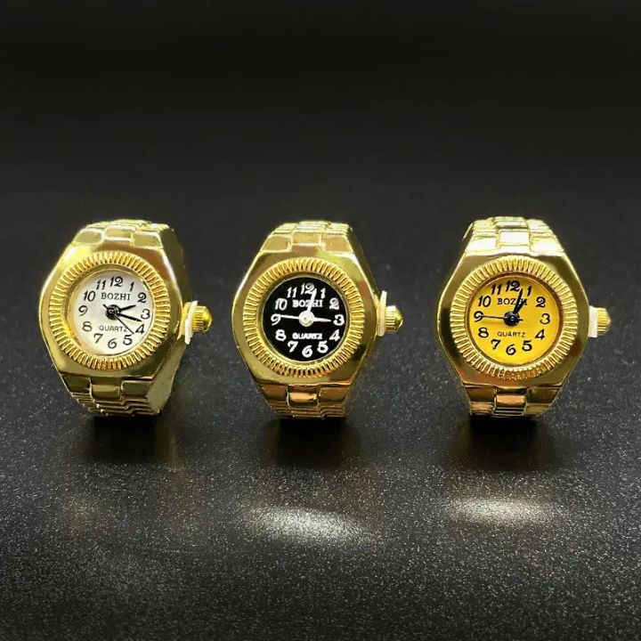 Vintage Steampunk Finger gold Ring Watch Stainless Steel Waterproof ...