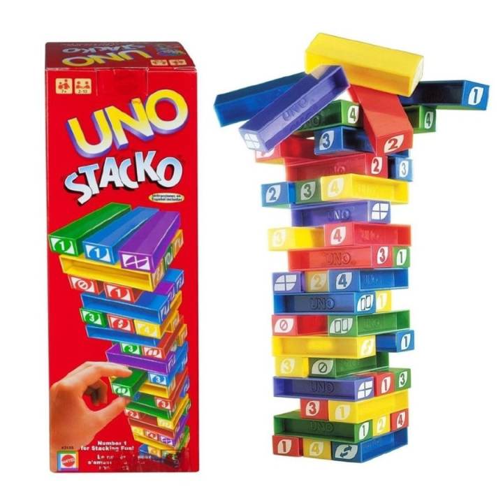 UNO Stacko Game For Kids And Family With 45 Color Stacking Blocks ...