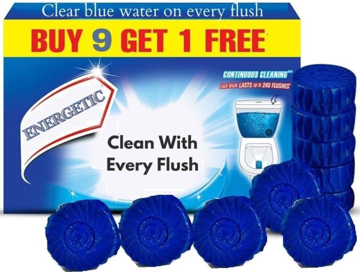 10Pcs Blue Toilet Cleaner Tablets – Automatic Flush Tank Cleaner ...