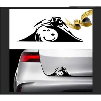 snoopy dog (black) cars back trunk diggi stickers for all types of cars ...