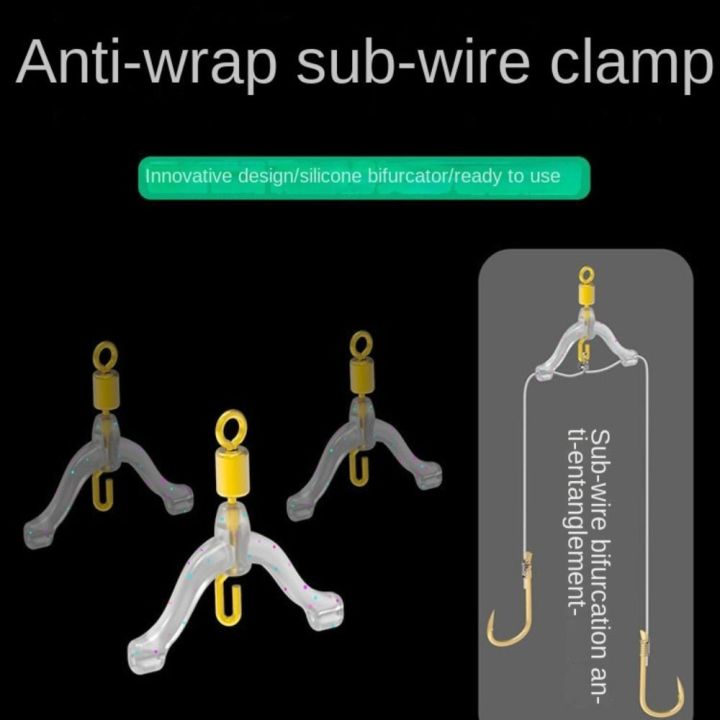 Hooked Snaps Pin Y-Shaped Swivel Ring Fishing Subline Splitter Three ...