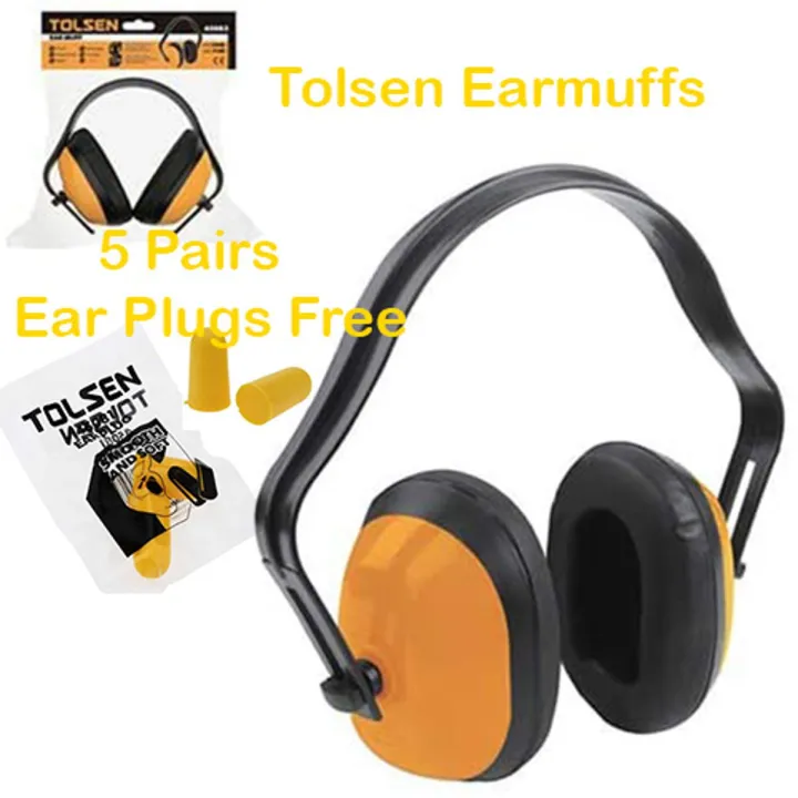 Tolsen Soundproof Earmuffs with 5 Pairs Tolsen Earplugs Free, Anti ...