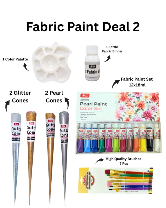 Fabric Paint Deal for Artists – Pearl Fabric Paint Colors + Brushes ...