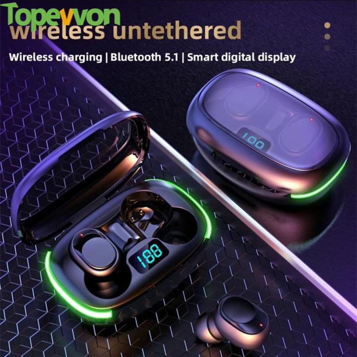Topewon TWS Wireless Headset Bluetooth 5.1 Stereo Headphones Digital ...