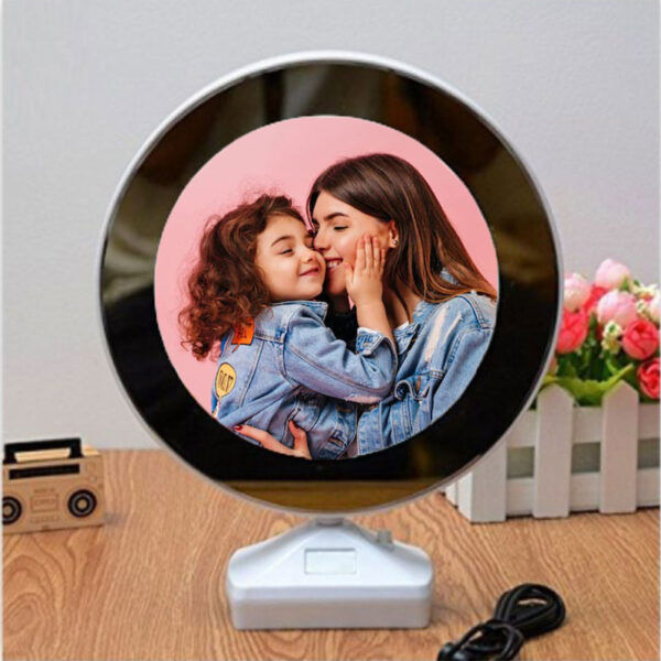 Magic mirror photo frame with led light - Heart/Flower/Round shape ...