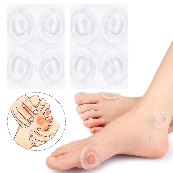 4pcs Waterproof Toe Cushions Oval Gel Callus Pads From Rubbing Reusable ...