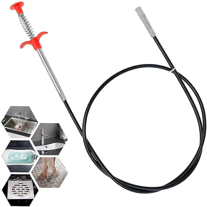 AAVAD Drain Pipe Cleaning Spring Stick, Hair Catching Drain Pipe ...