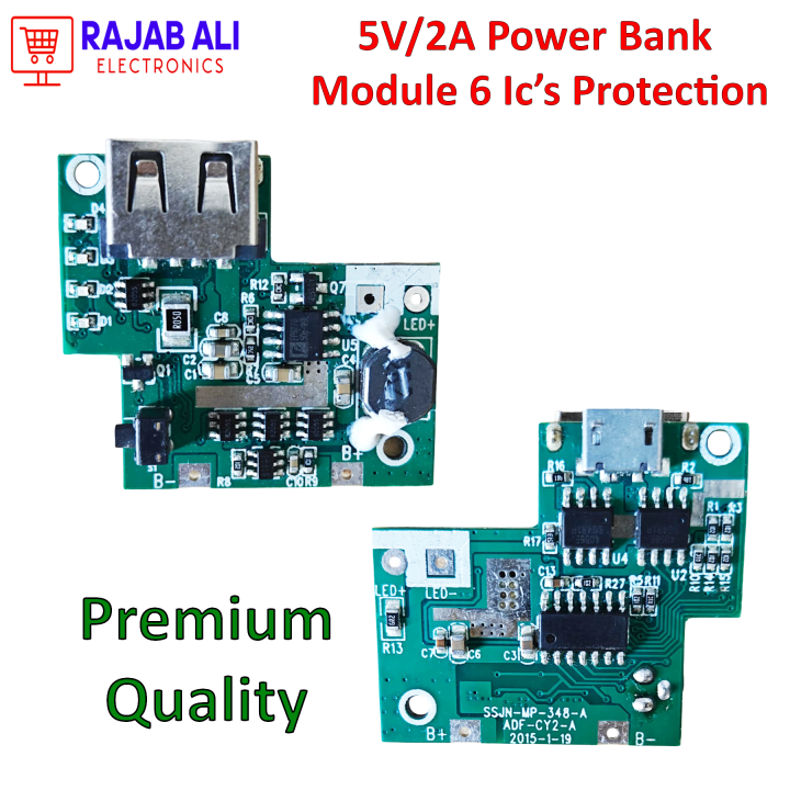 5V/2A Power Bank Module Single Input & Output Premium Quality 8 Ic's ...
