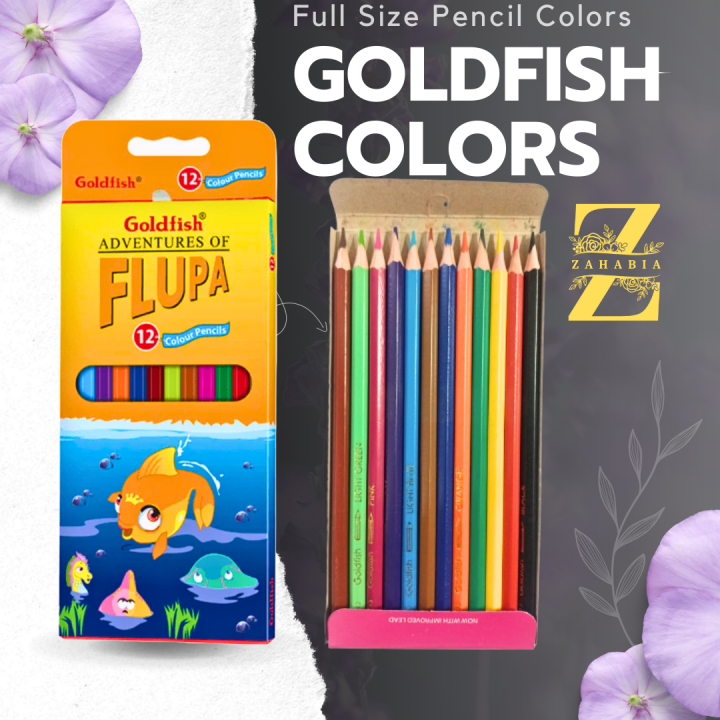 Goldfish Flupa Color Pencil - Pack of 12 Colors Full Size in Cardboard ...