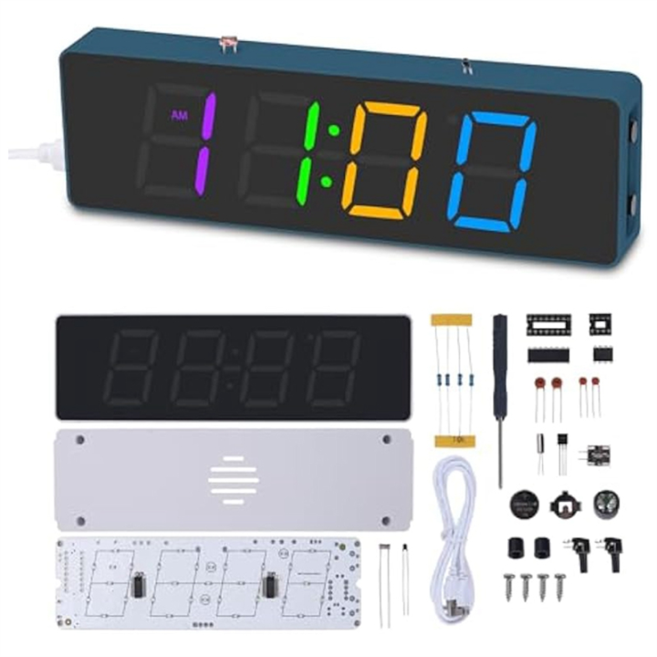 Soldering Practice Set 4-Digit Digital Alarm Clock Kit with RGB ...
