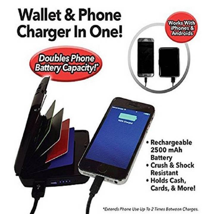 E-Charge Wallet Deluxe Portable Power Bank And Credit Card Case | Daraz.pk