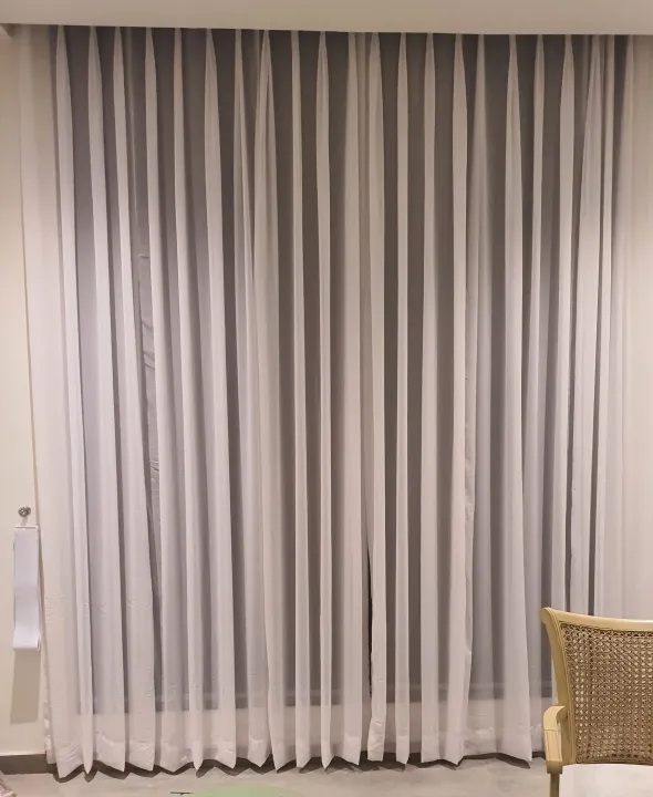 White Sheer Chiffon Curtains for Bedroom – Privacy Curtain for Window ...