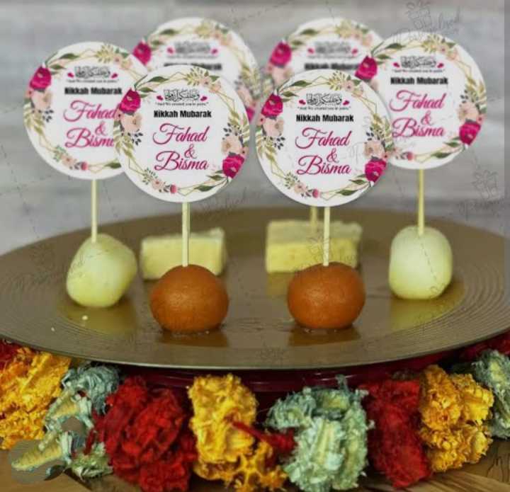 Pack of 12 Customized Date Fixed Mithai Cupcake Toppers Best for ...