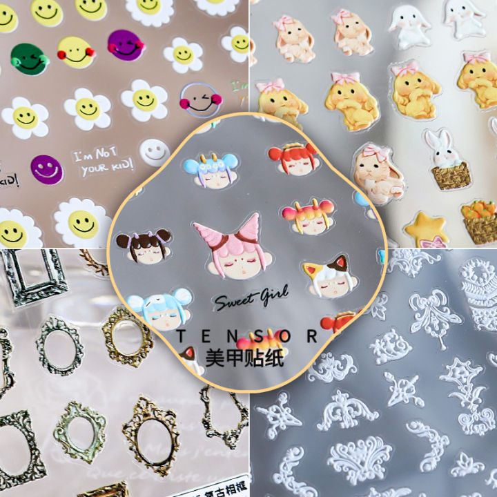 New process tensor Japanese embossed 5D thin tough adhesive nail ...