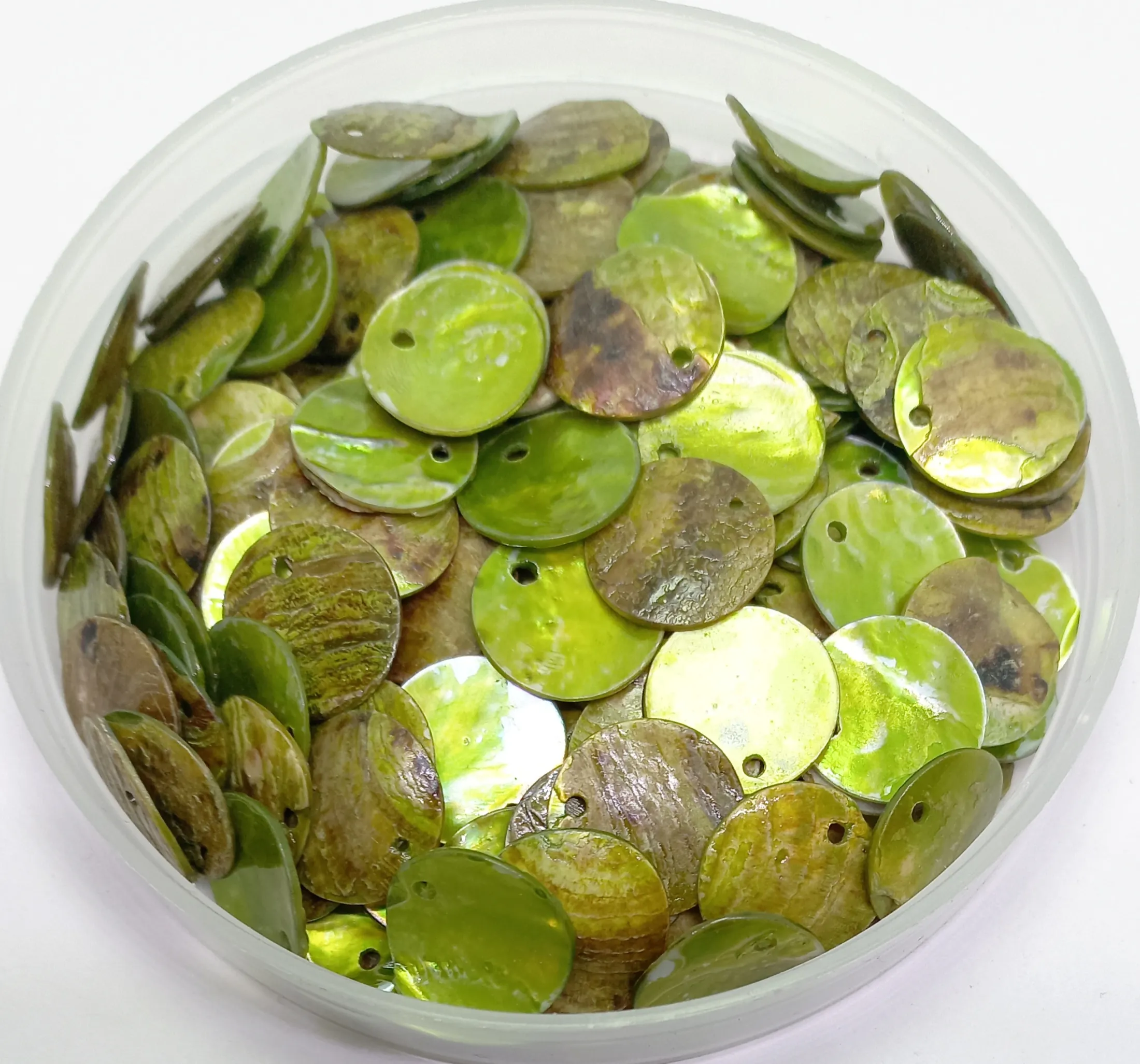 Pack of 25pcs, Iridescent Mussel Sea Shell Flat Round Coin Charm/Beads ...