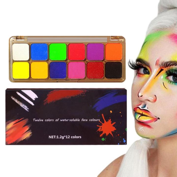 Face Body Paint Kit UV Fluorescent Eyeshadow Face Body Painting 12 ...