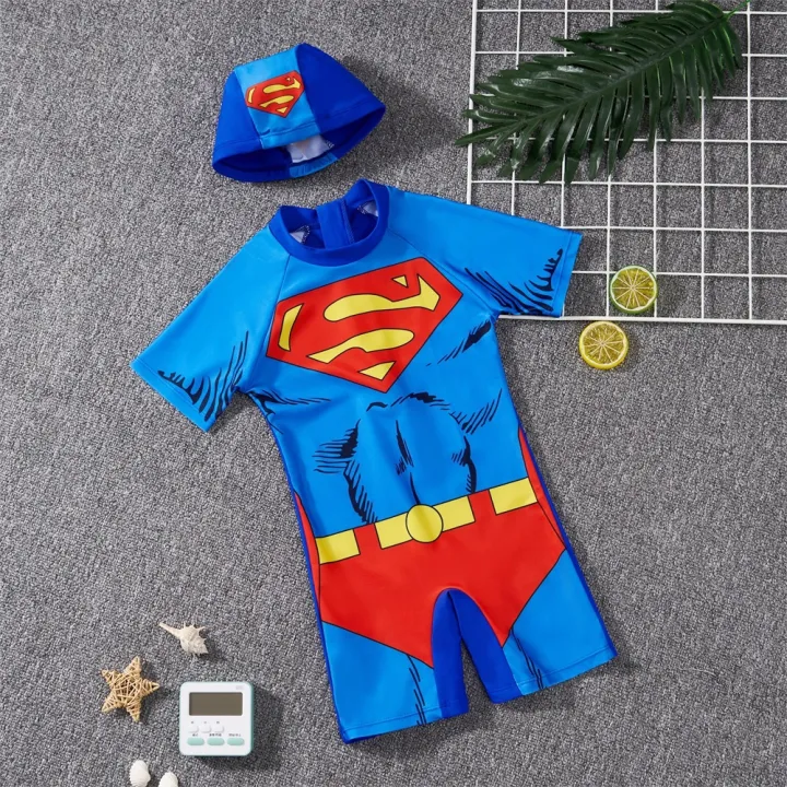 Summer New Children's Swimsuit Boys Children One-Pieces Short Sleeve ...