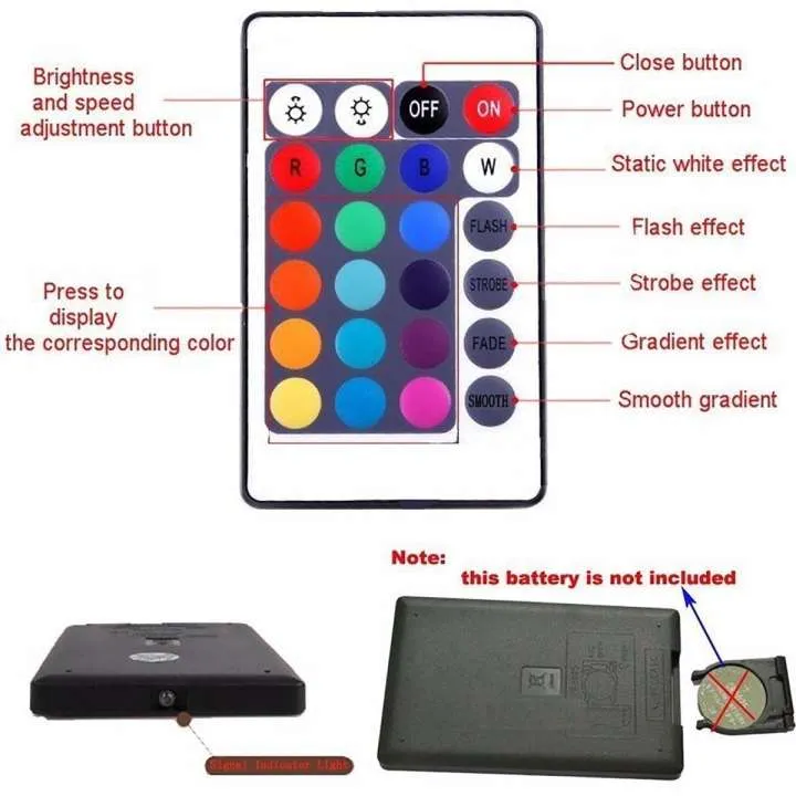 Rgb led strip rgb lights 3528 Waterproof Remote Control Color Changing ...