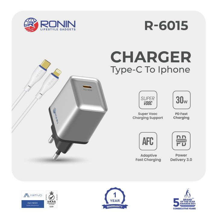Ronin R-6015 Wall Charger, 30W Fast Charging Adapter, Specifically ...