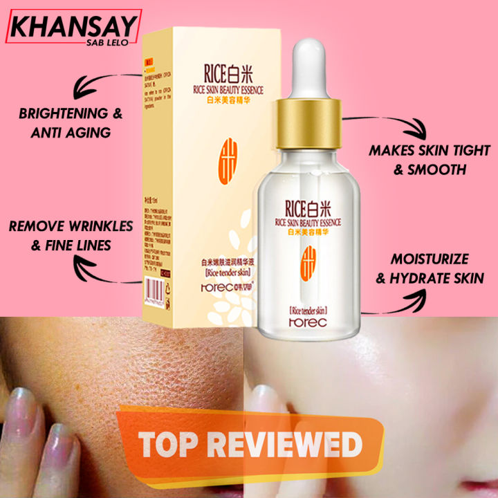 Rorec White Rice Serum Anti Wrinkle Anti Aging Face Fine Lines Makeup ...