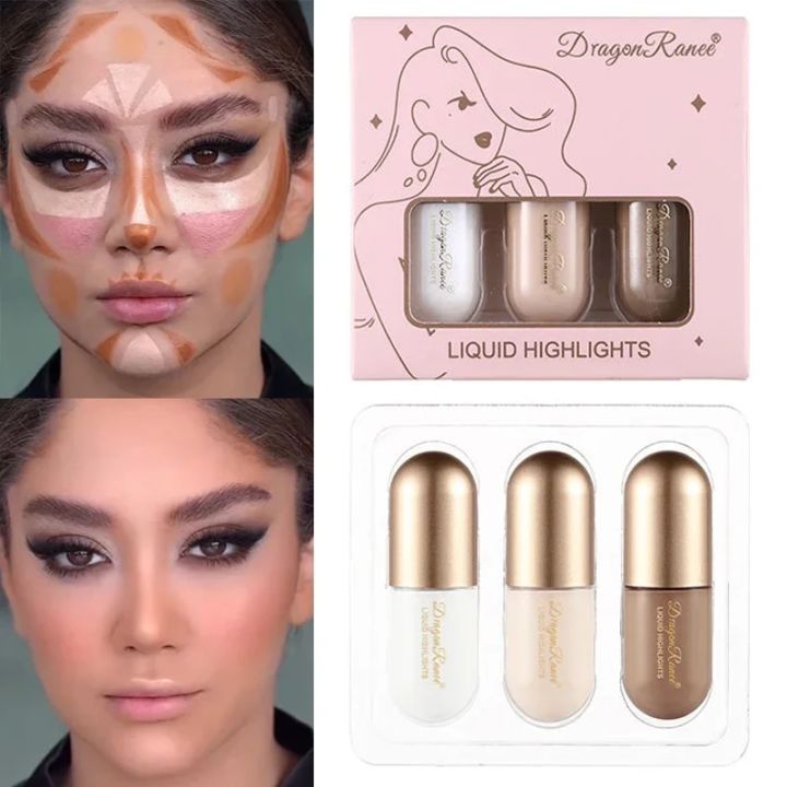 3 Colors Face Contouring Stick Set Makeup Waterproof Lasting Full Cover ...