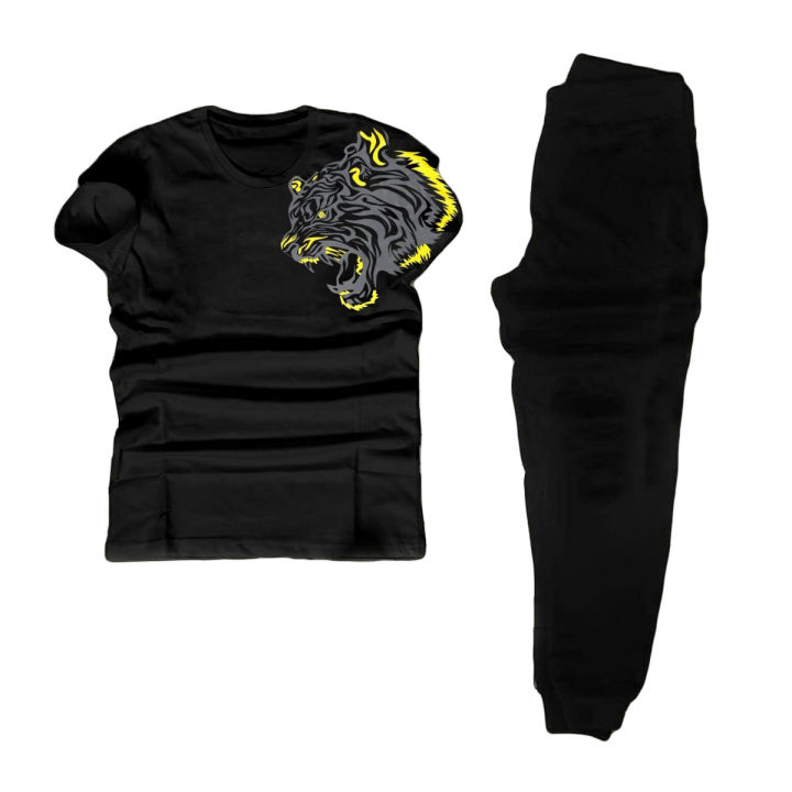 TIGER Tracksuit for Men & Boy printed half Sleeve T-Shirt & Trouser for ...
