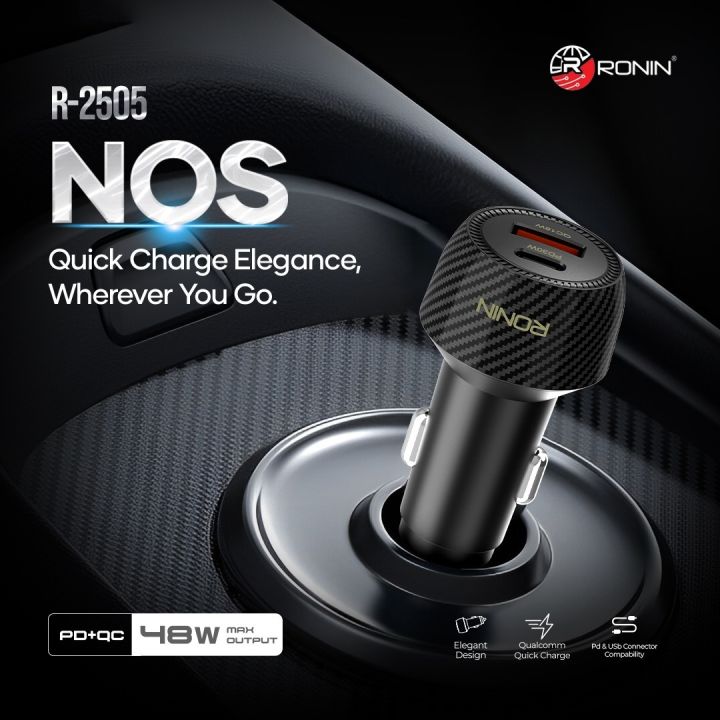 Ronin Car Charger 48 Watt - Ronin R2505 Car Charger - Fast Car Cahrger ...