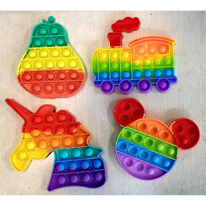 Pack Of 4 - Popits Pop Popping Pop Dino Bubble Fidget Sensory Toys Pop ...