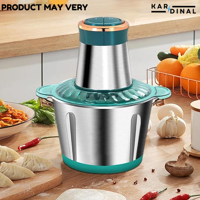Electric Meat Grinder & Food Processor 5L/3L/2L Stainless Steel Food Chopper with 4 Ultra-Sharp ...