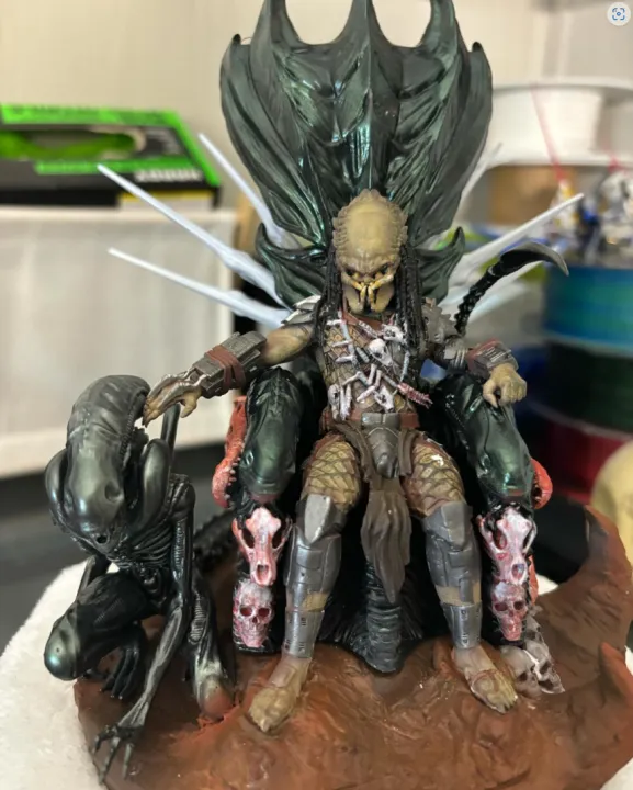 Predator on Throne Action Figure Statue Customized Hand Painted | Daraz.pk
