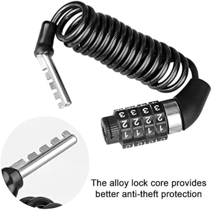 Universal 4-Digit Password Wire Lock – Anti-Theft Smart Security Cable ...