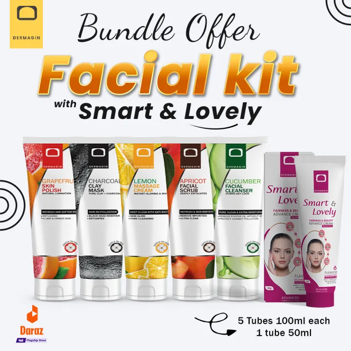 Dermagin Facial kit (5 x 100ml) with Smart @ Lovely Face Multivitamin ...