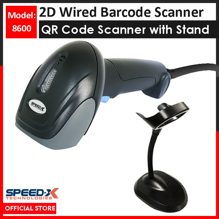 Speed-x 8600 2d Wire Cmos Handheld Barcode Scanner (plug And Play Usb Cable) | Daraz.pk