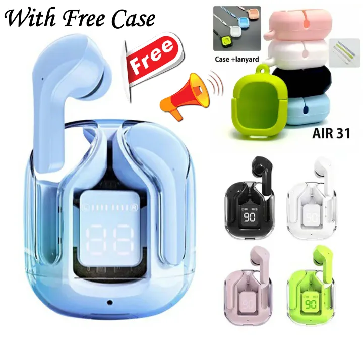 Original Air 31 Earbuds with Free Pouch Wireless Crystal Airpods ...