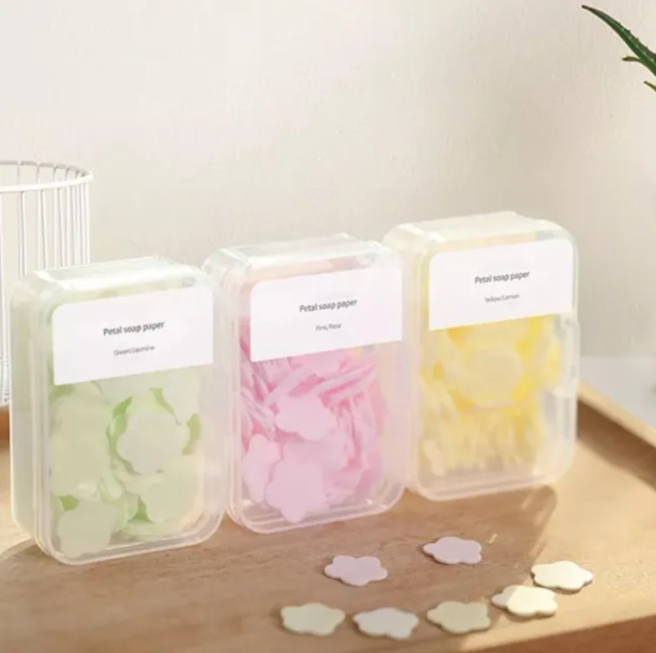 Disposable Soap Paper Cute Mini Hand Soap Flower-Shaped Paper Soap With ...