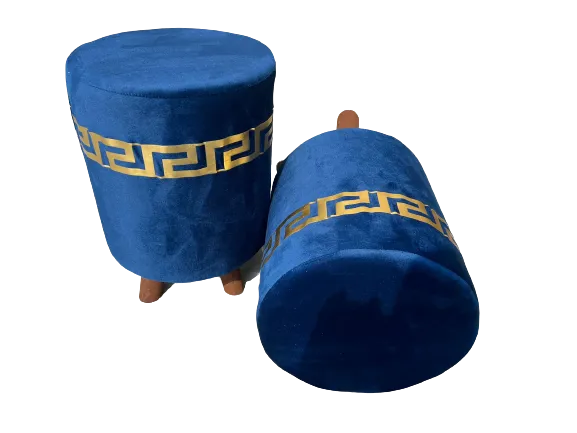 Ottoman Printed Velvet Home Furniture Stool Foot Rest Stool premium ...