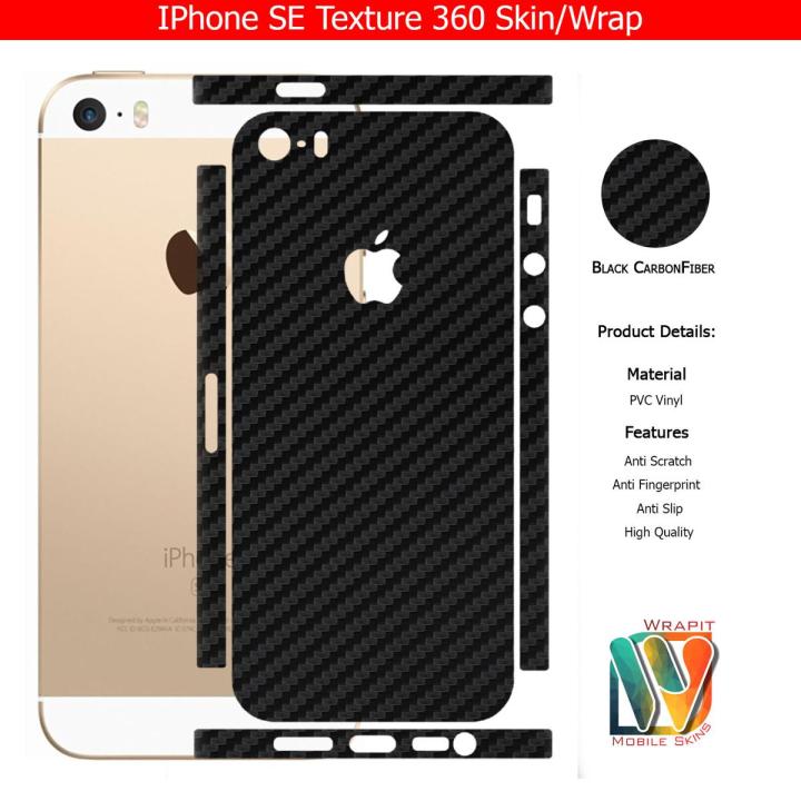 IPhone SE Skin/Wrap 360 Protection Carbon fiber/ Matte/ Transparent ...