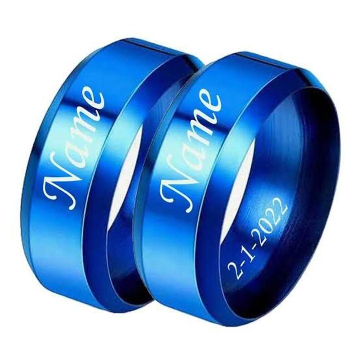 Personalized/Customized Ring -Engraved Black Ring - For Couple Ring ...