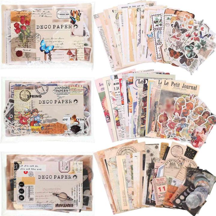 600 Pieces Vintage Stickers Journaling Paper Scrapbook Paper Stickers ...