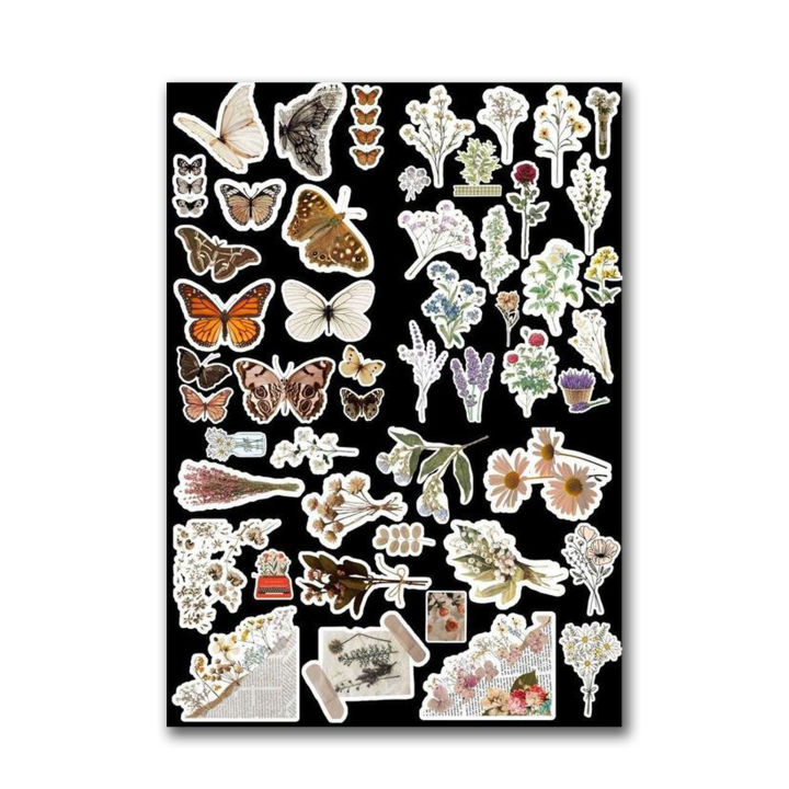 A4 size (21x30cm) Uncut vintage sticker sheet, Aesthetic and Vintage ...