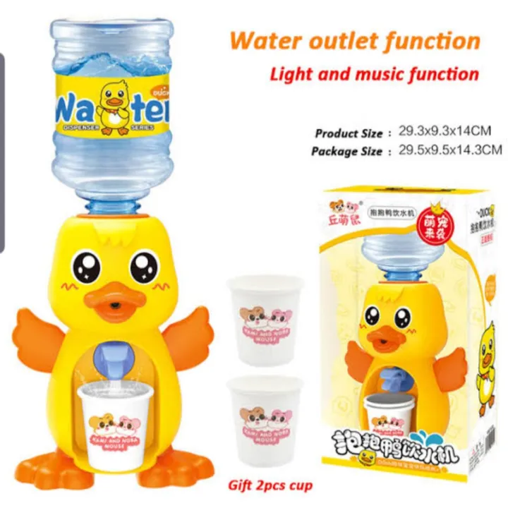 Cute Simulation Duck Water Dispenser Set Toy Drinking Fountain ...