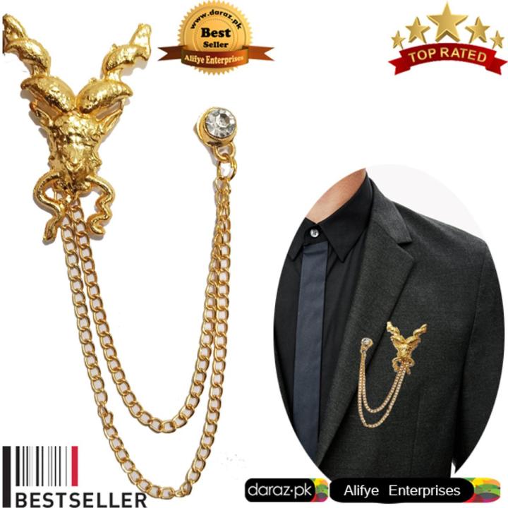 National Animal Lepal Pin Brooch - Markhor Chain Brooch 3d Original ...